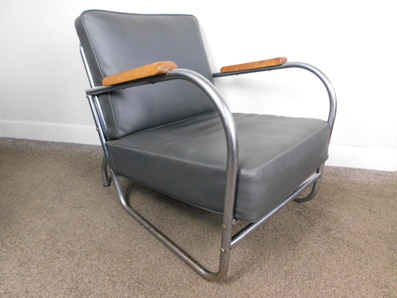 MCM 1950s Streamline Low Profile Lounge Chair Tubular Chrome Vintage - Etsy