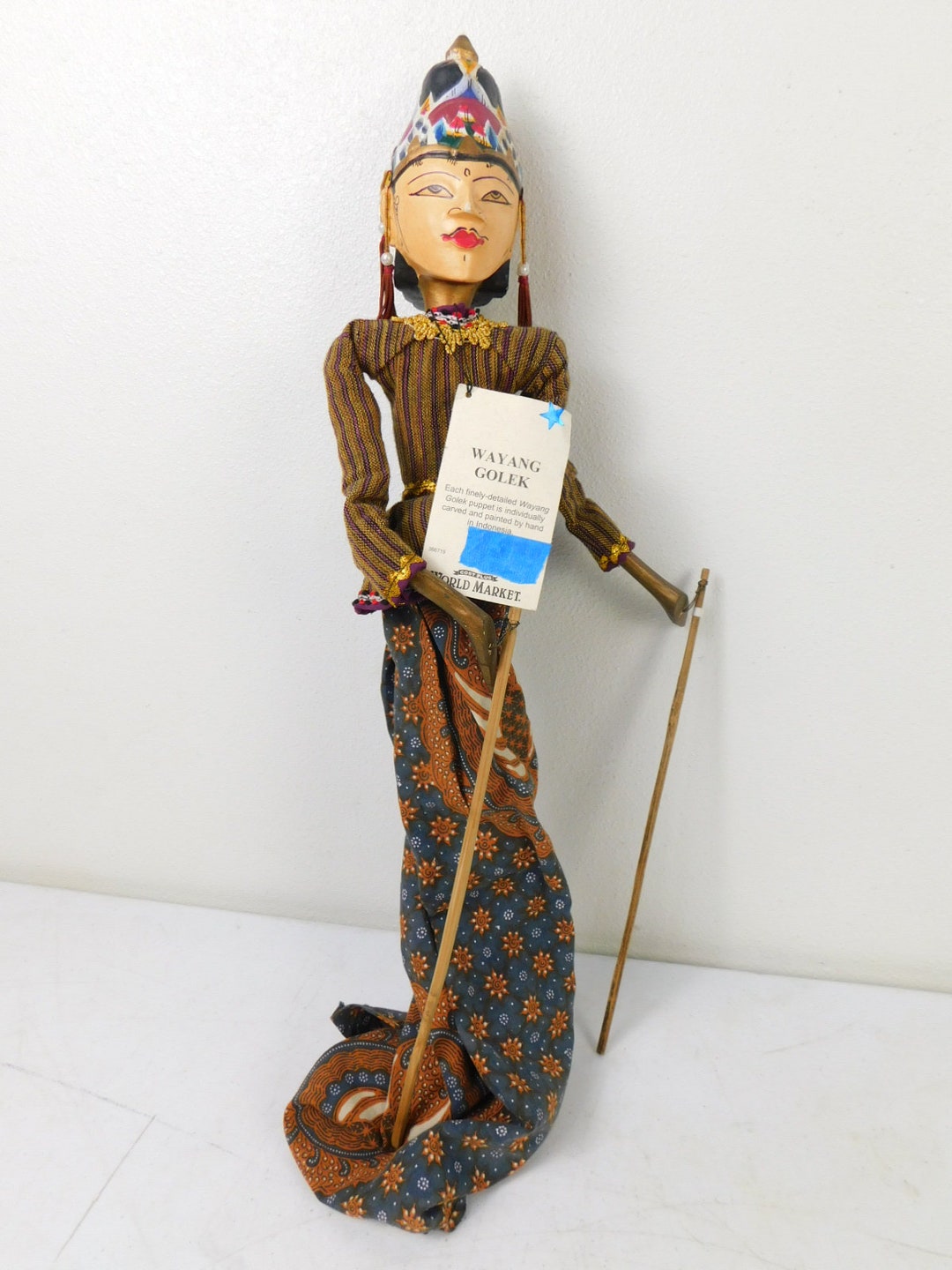 Large Vintage Indonesian Wayang Golek Wooden Stick Puppet Mystic Puppet ...