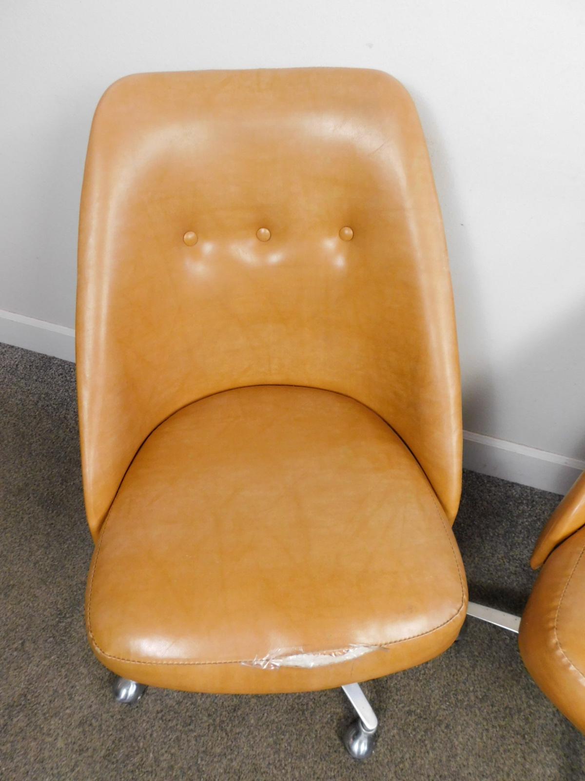 PAIR Star Trek Bucket Chairs Rolling Swivel Chromcraft Tufted Retro ...