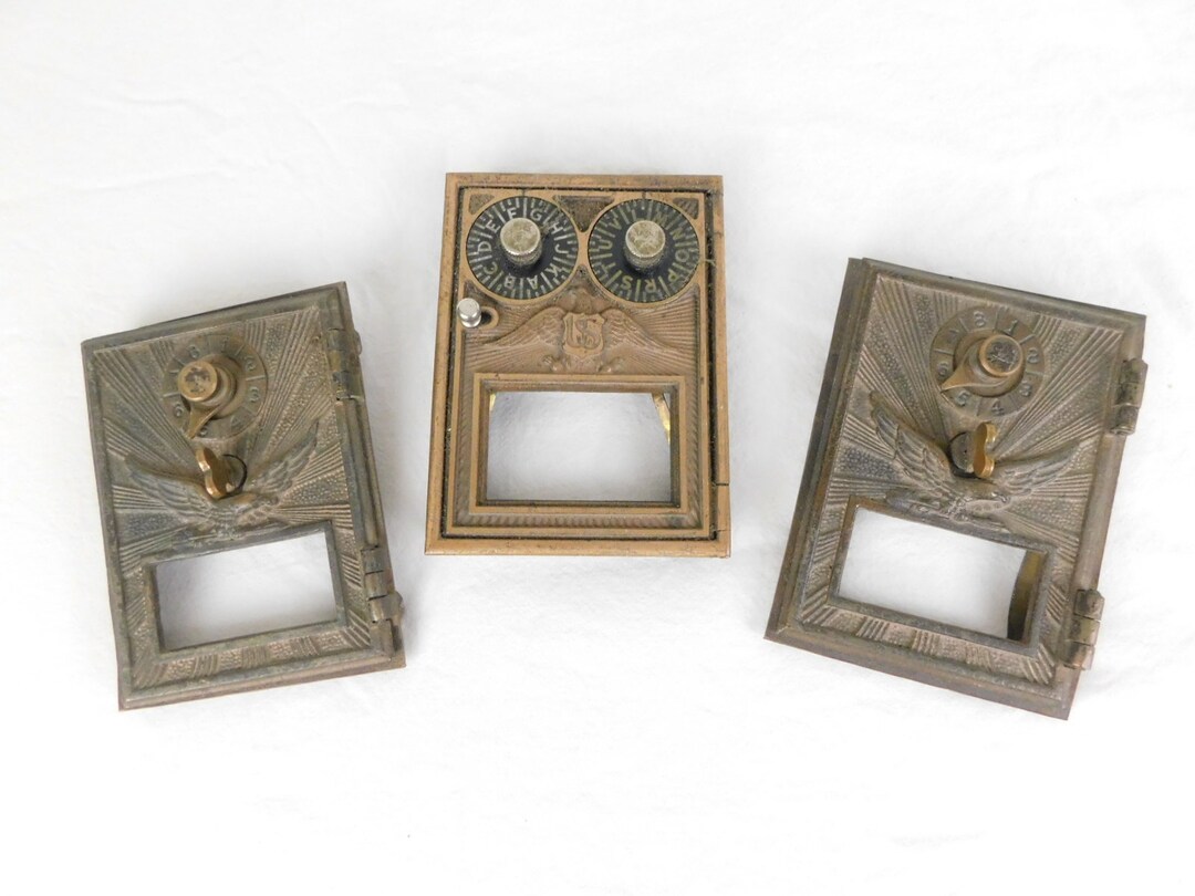 LOT 3 Antique Brass Post Office Mail Door Fronts 2 Winged - Etsy