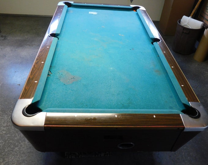 Vintage 7ft Slate Coin- Operated Bar Pool Table Valley Billiards Game ...