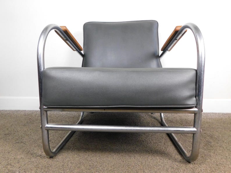 MCM 1950s Streamline Low Profile Lounge Chair Tubular Chrome Vintage - Etsy