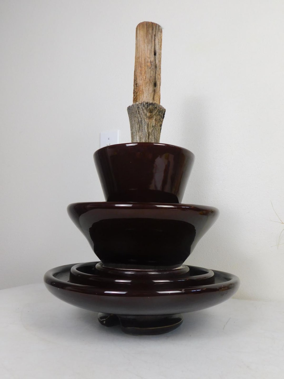 ONE Large 3 Tier Brown Ceramic Insulator Antique High Voltage Power ...