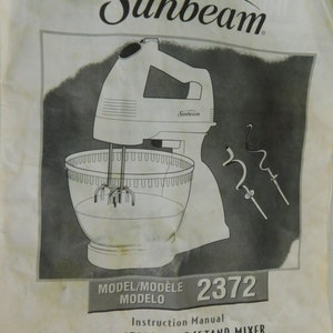 VTG Sunbeam 6 Speed Mixmaster Hand Stand Mixer 2372 Complete Burst Pwr ...