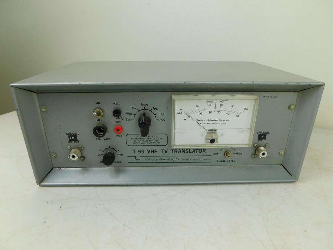 Vintage T-99 VHF TV Translator Box Television Technology Keith Anderson ...