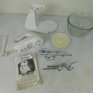 VTG Sunbeam 6 Speed Mixmaster Hand Stand Mixer 2372 Complete Burst Pwr ...