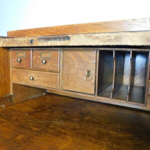 Antique Roll Top Desk Mission Craftsman Quartersawn Oak 5.6 FT Antique ...