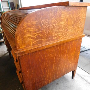 Antique Roll Top Desk Mission Craftsman Quartersawn Oak 5.6 FT Antique ...