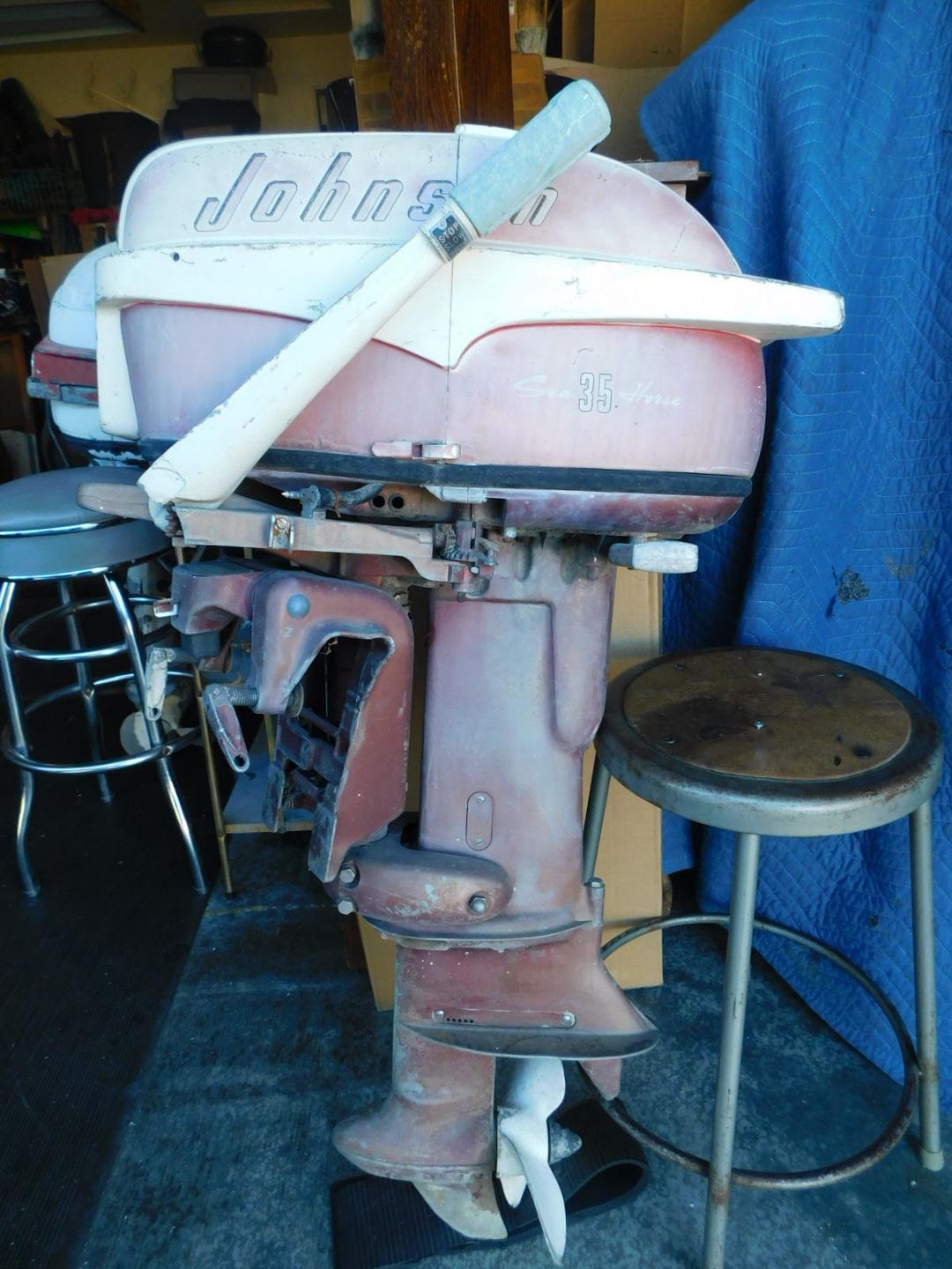 Vintage 1957 JOHNSON RD-19 Sea Horse 35 Boat Outboard Motor for Restore ...