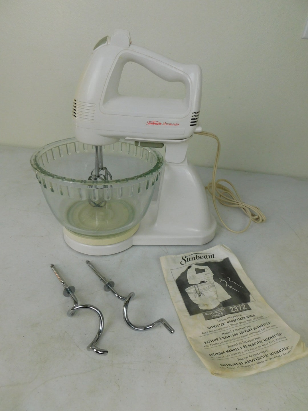 VTG Sunbeam 6 Speed Mixmaster Hand Stand Mixer 2372 Complete Burst Pwr ...