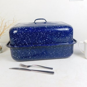 Speckled Blue Graniteware Enamel Roaster Pot Insert 3 Pc NICE - Etsy