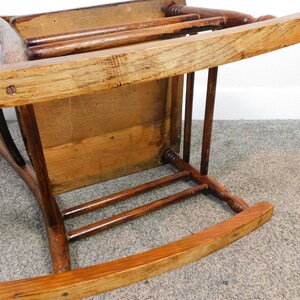 Small 1890s Antique Bentwood Solid Dark Oak Rocking Rocker or Side ...