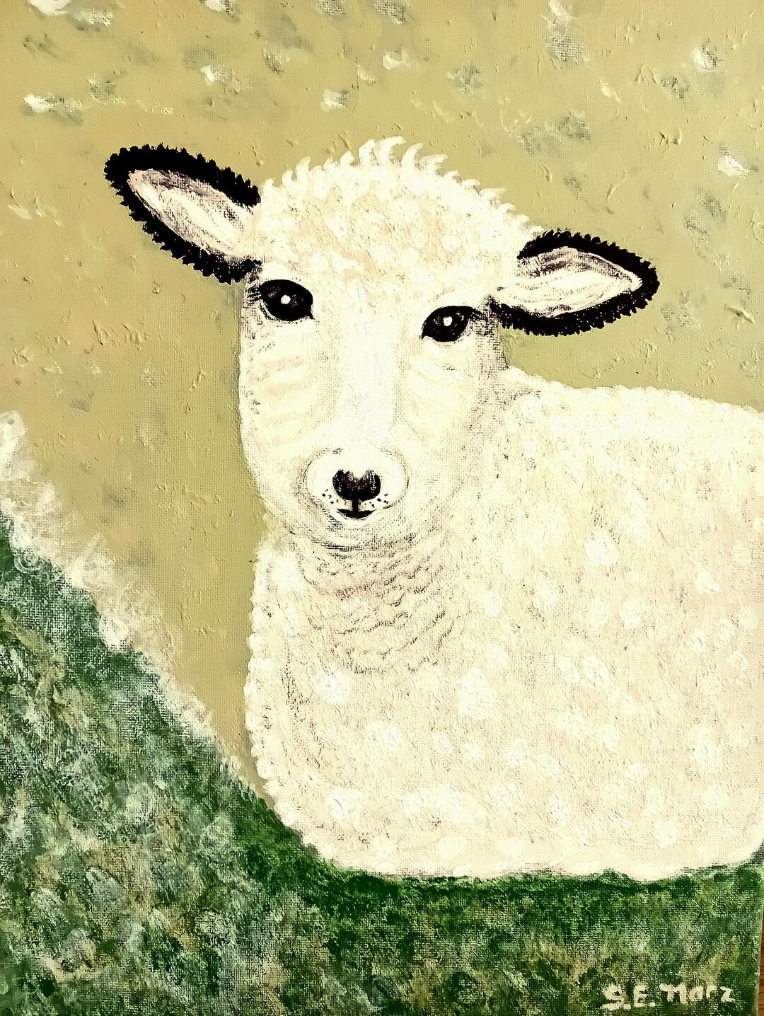 Original Cotswold Lion Lamb (clifton) in Spring Painting and Prints ...