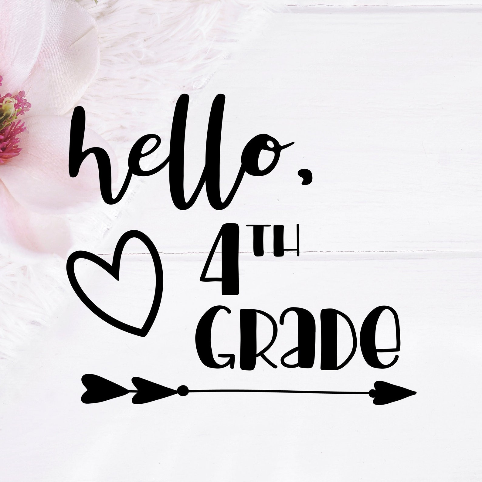 Hello 4th Grade SVG Fourth Grade PNG Back to School DXF | Etsy