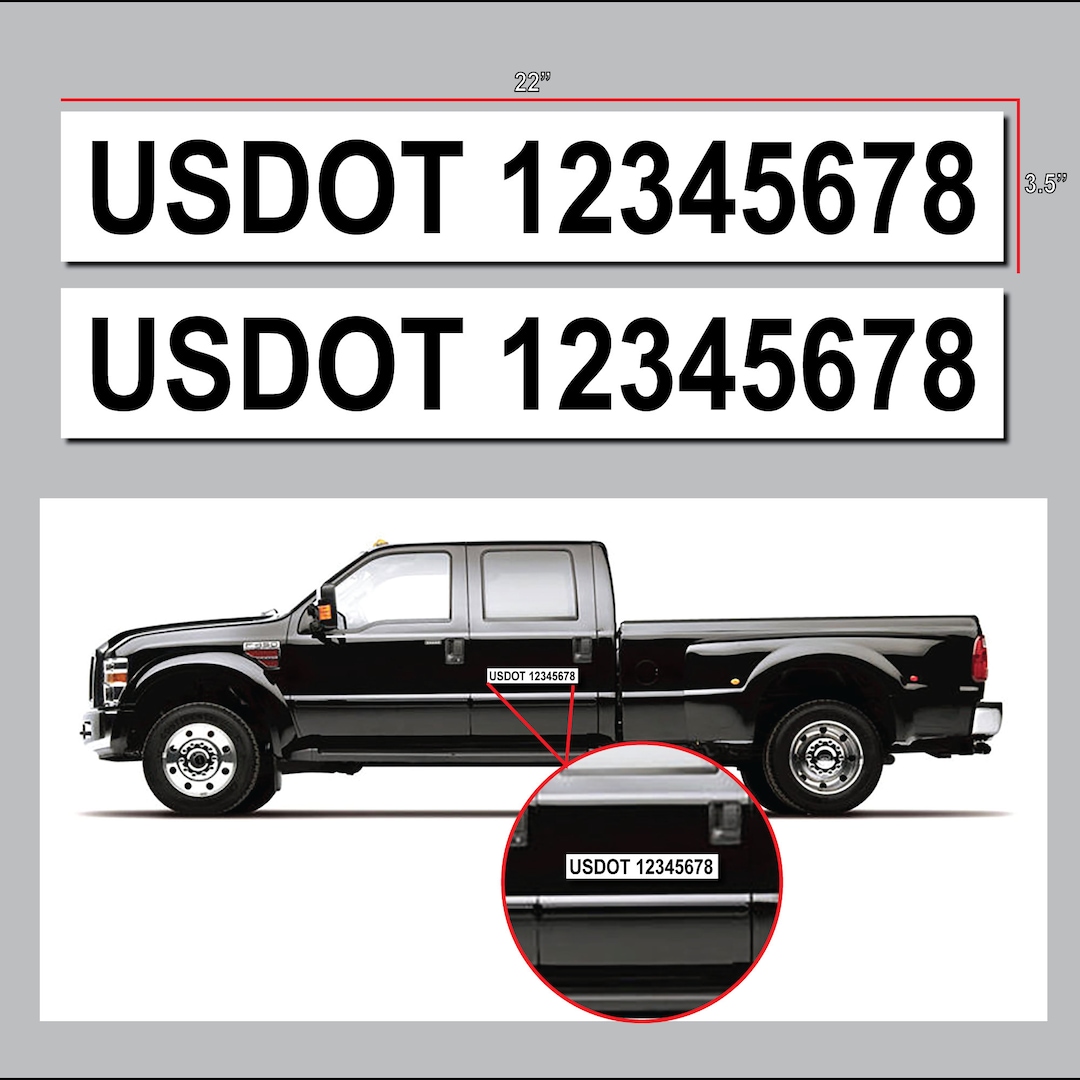 Set of 2 USDOT Number Vehicle Magnetic Signs , Printed and Laminated ...