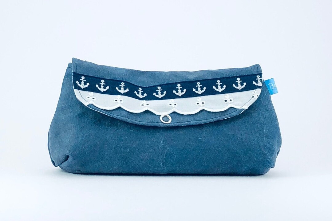 Cosmetic Bag Made of Duffel Bag, Anchors, Inner Lining With Anchors - Etsy