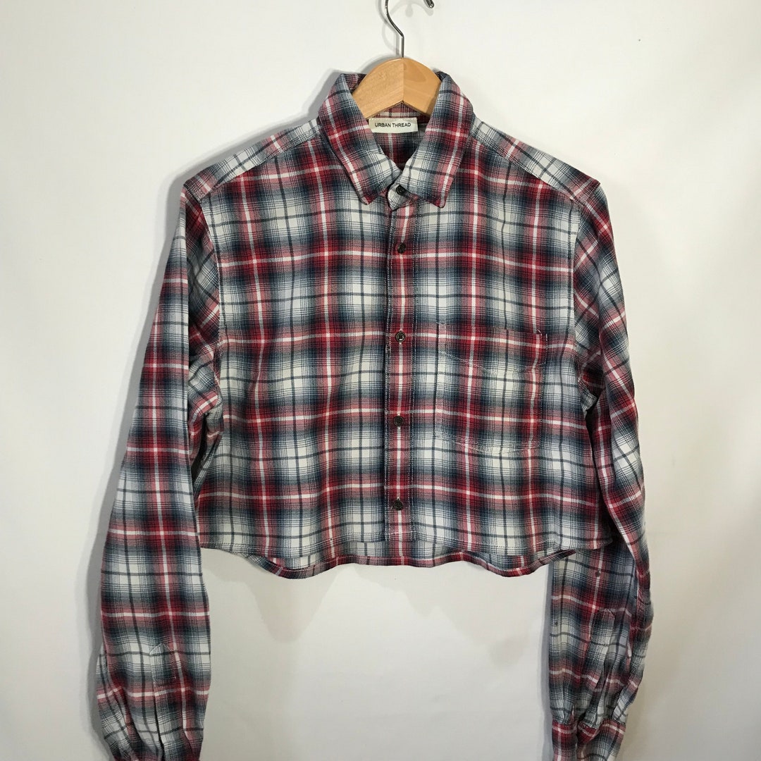 Flannel Crop Shirt - Etsy