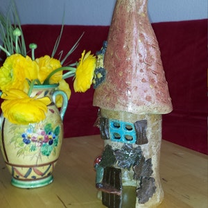 Keramik Häuschen,Keramik Hütte, Unikat, Deko, Windlicht im Garten, auf dem Balkon und der ...