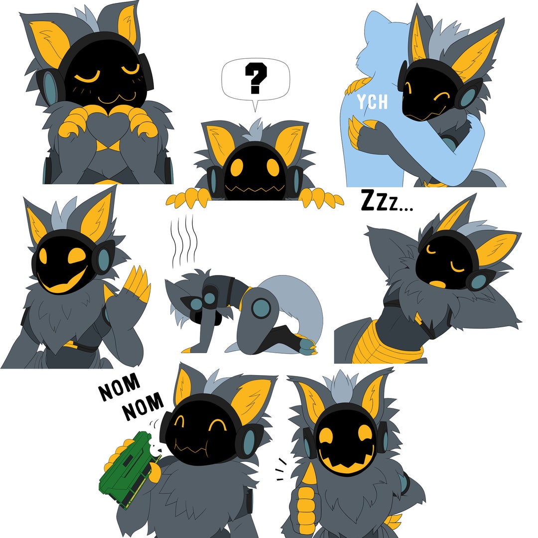 Protogen 8 Pc. Telegram Sticker Pack YCH - Etsy