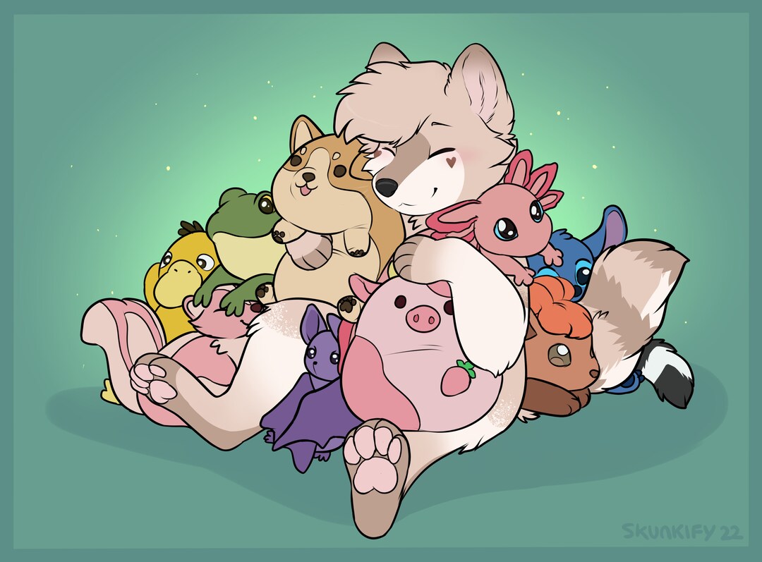 Skunkify YCH plushie Cuddles - Etsy