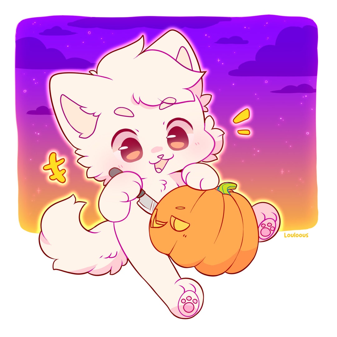 Pumpkin Carving Chibi YCH - Etsy