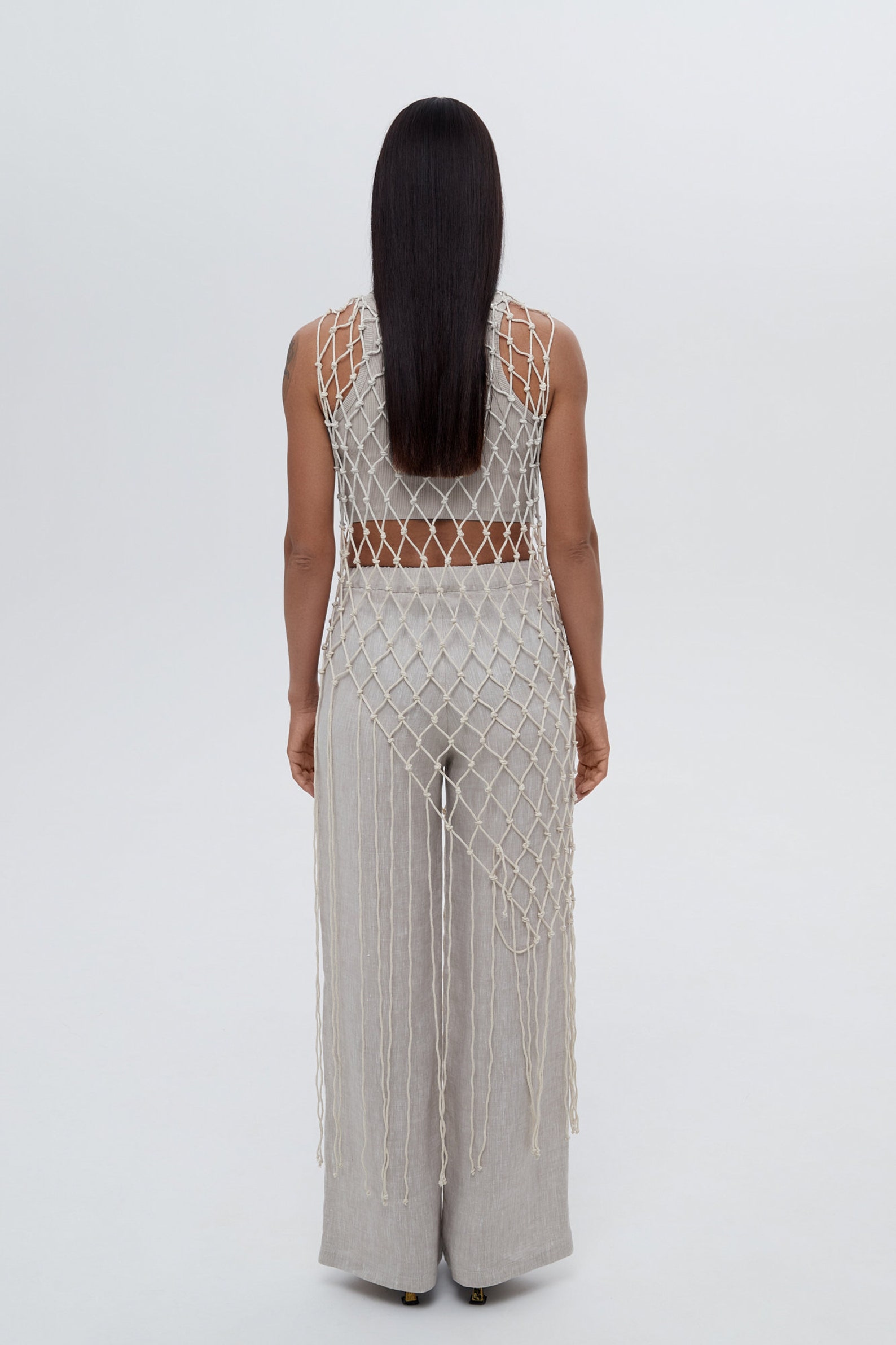 Сhainmail Midi Dress From Cotton Cord - Sleeveless Net Dress - Knitted ...