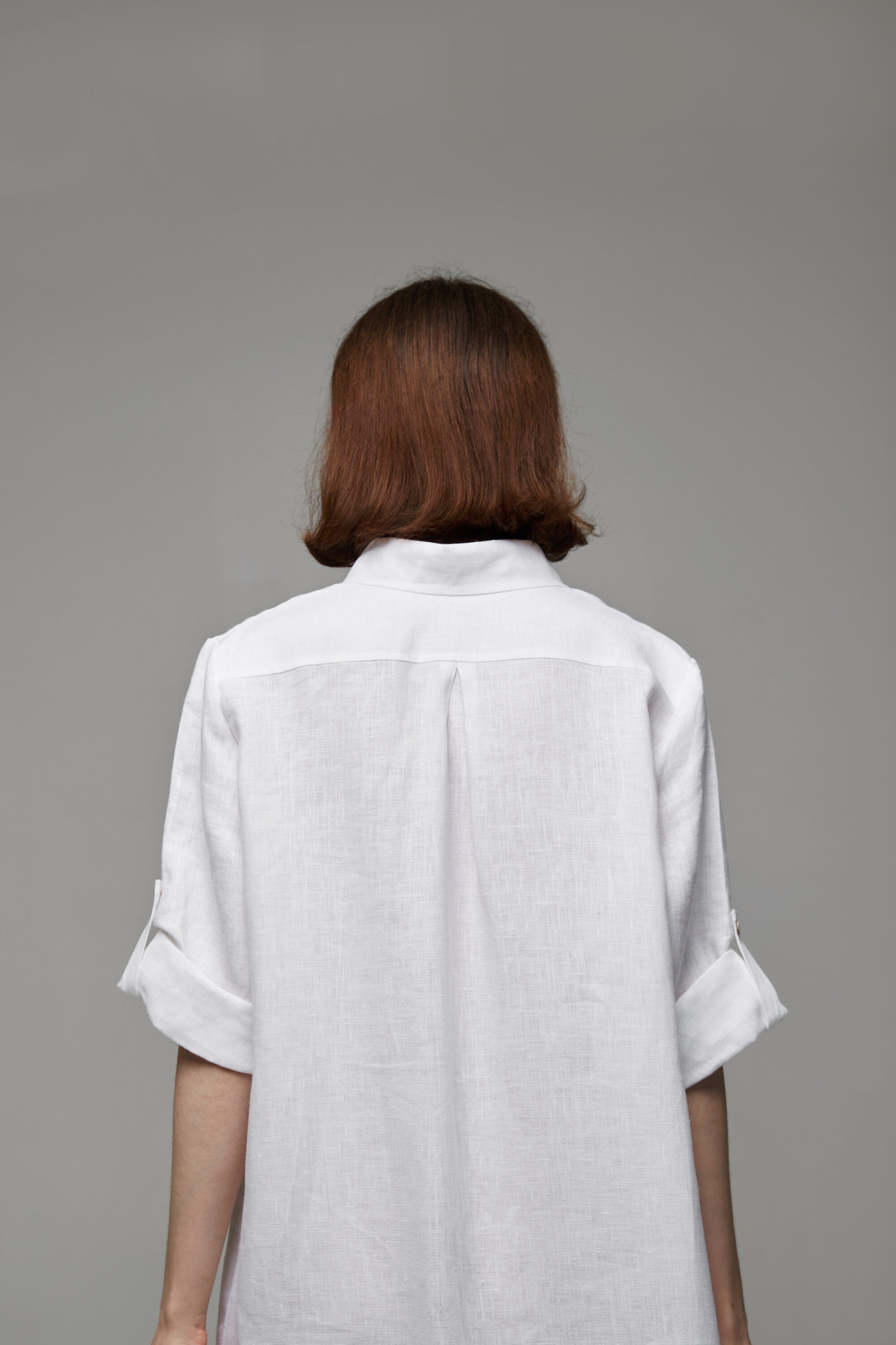 Linen Midi Shirt Dress Rope Belt White Shirt Flax Clothes Old Money ...