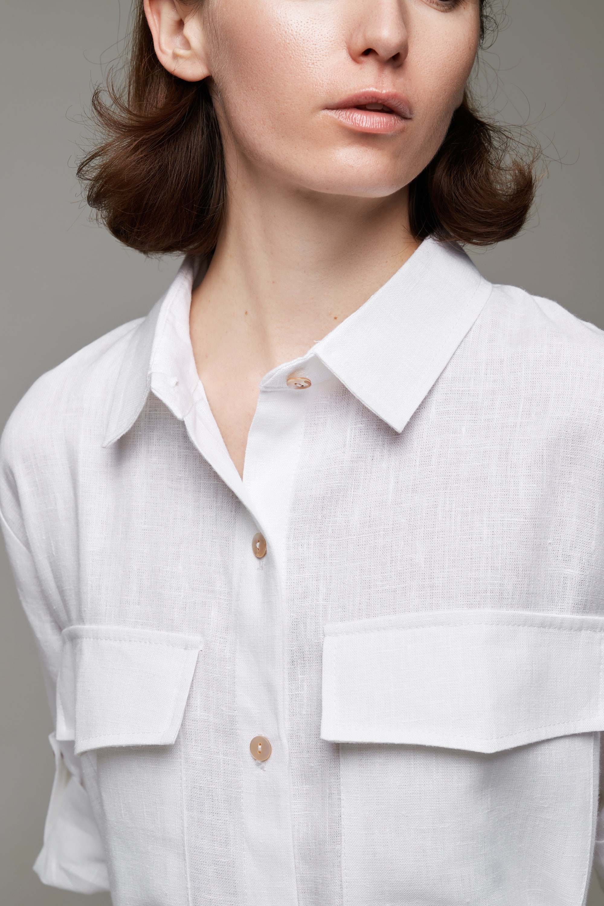 Linen Midi Shirt Dress Rope Belt White Shirt Flax Clothes Old Money ...