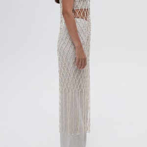 Сhainmail Midi Dress From Cotton Cord - Sleeveless Net Dress - Knitted ...