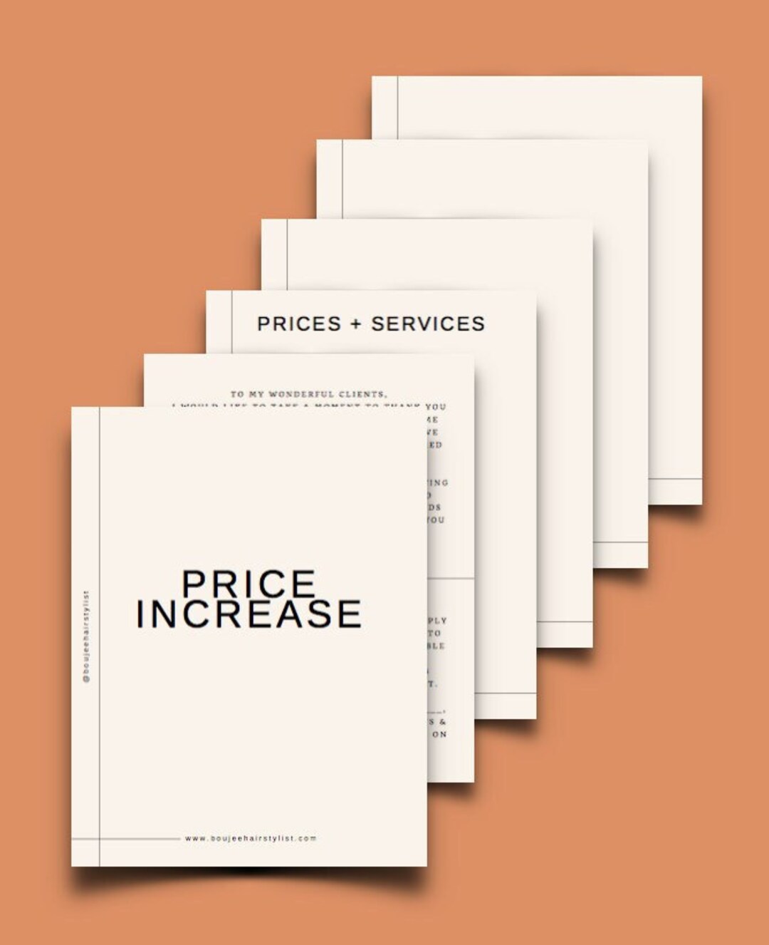 HAIRSTYLIST | Salon Price Increase | Canva Editable Templates | Digital ...