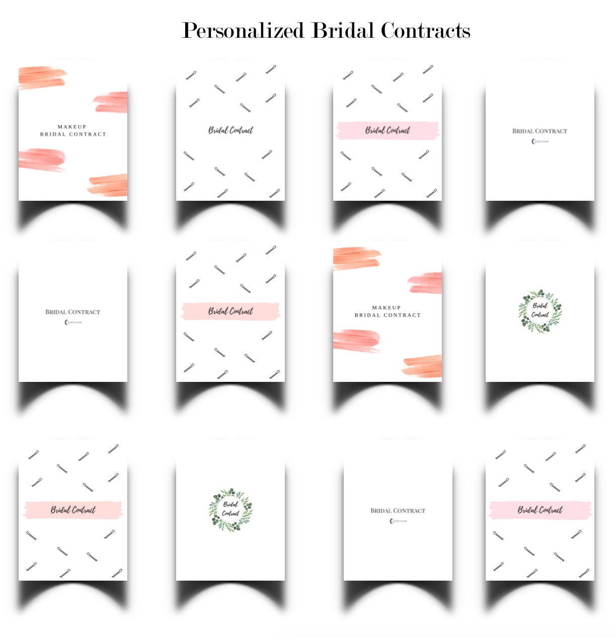 PERSONALIZED Front Cover of Bridal Contract Premade Contract | Etsy