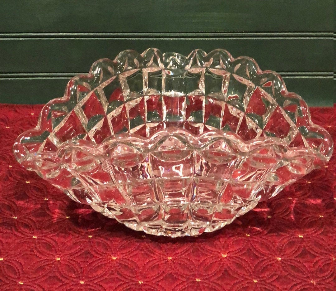 Rare Three Sided Waffle Pattern Glass Bowl - Etsy