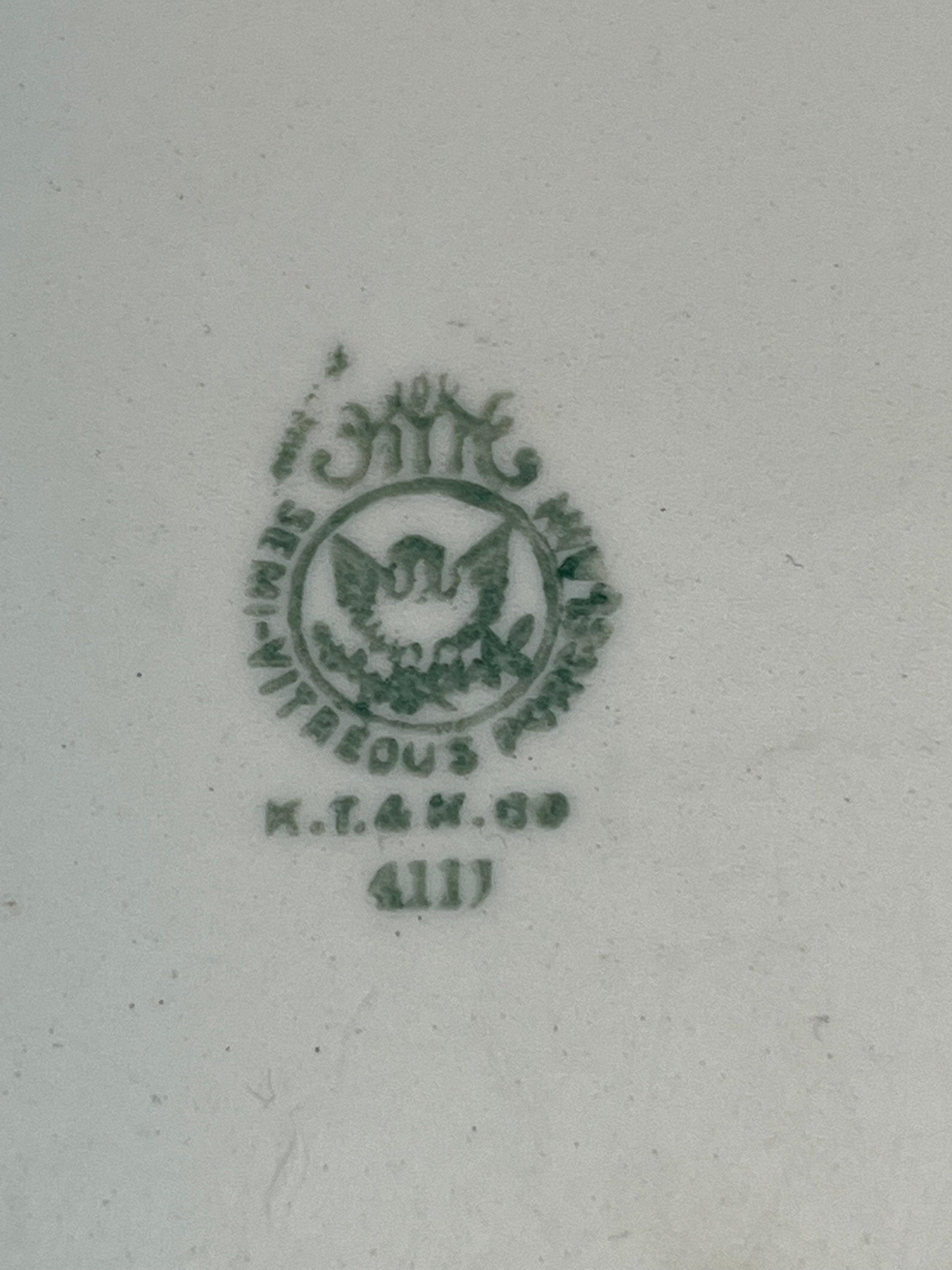 Vintage Knowles Taylor Knowles KT&K Co. Semi Vitreous Porcelain Oval ...