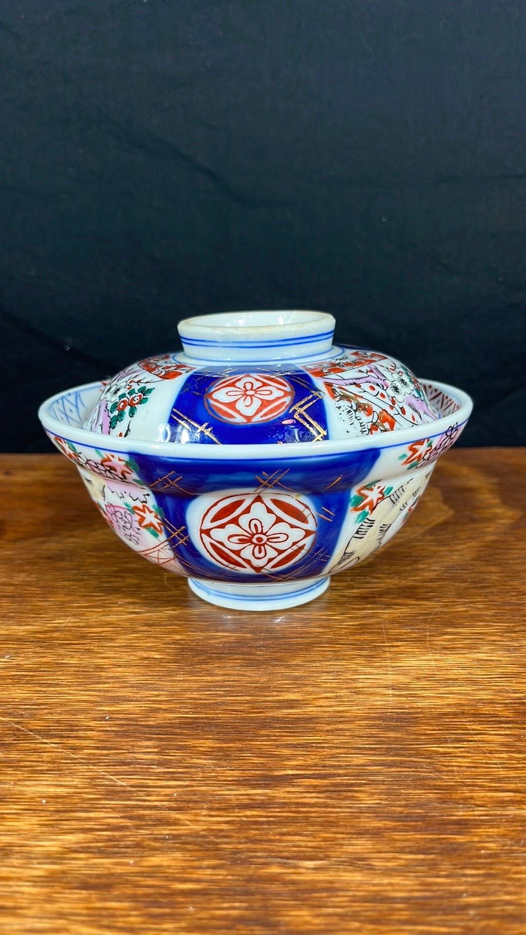 Antique Japanese Arita Hizen Porcelain Rice Bowl With Lid – Meiji ...