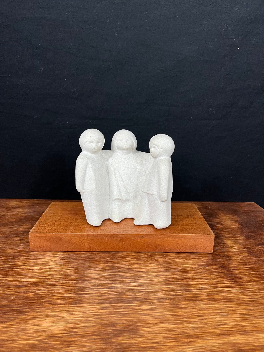 Marbell Stone Art Belgium - Group of Three Children Figurine - 1980s ...