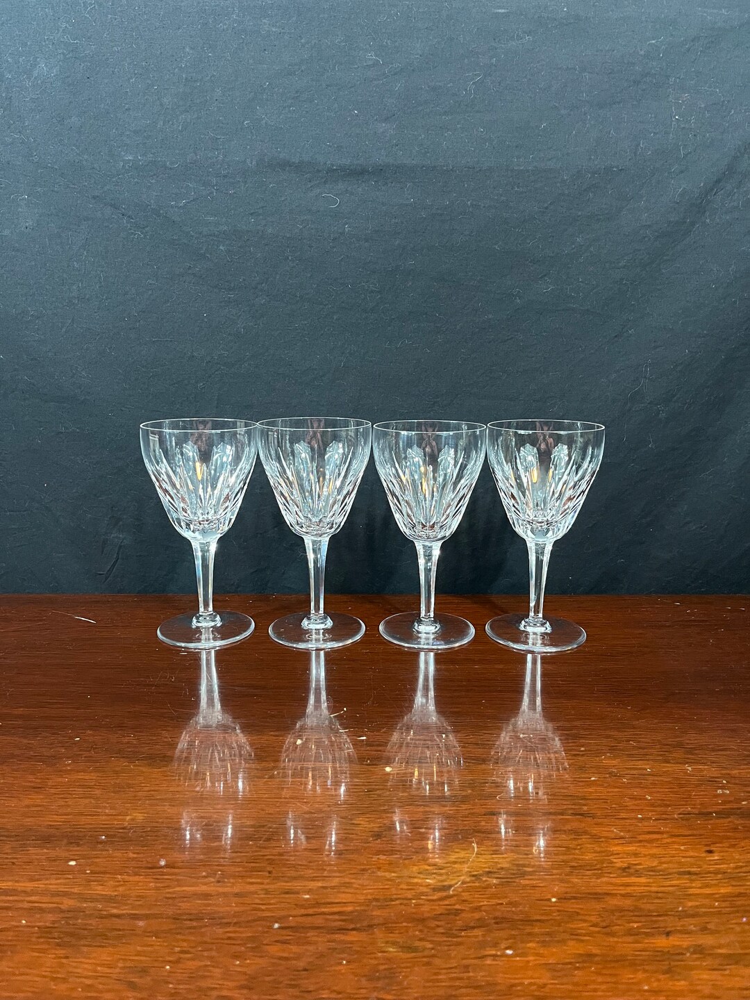 Set of 4 Stuart Crystal "claridge Clear" Pattern Water Goblets / Wine ...