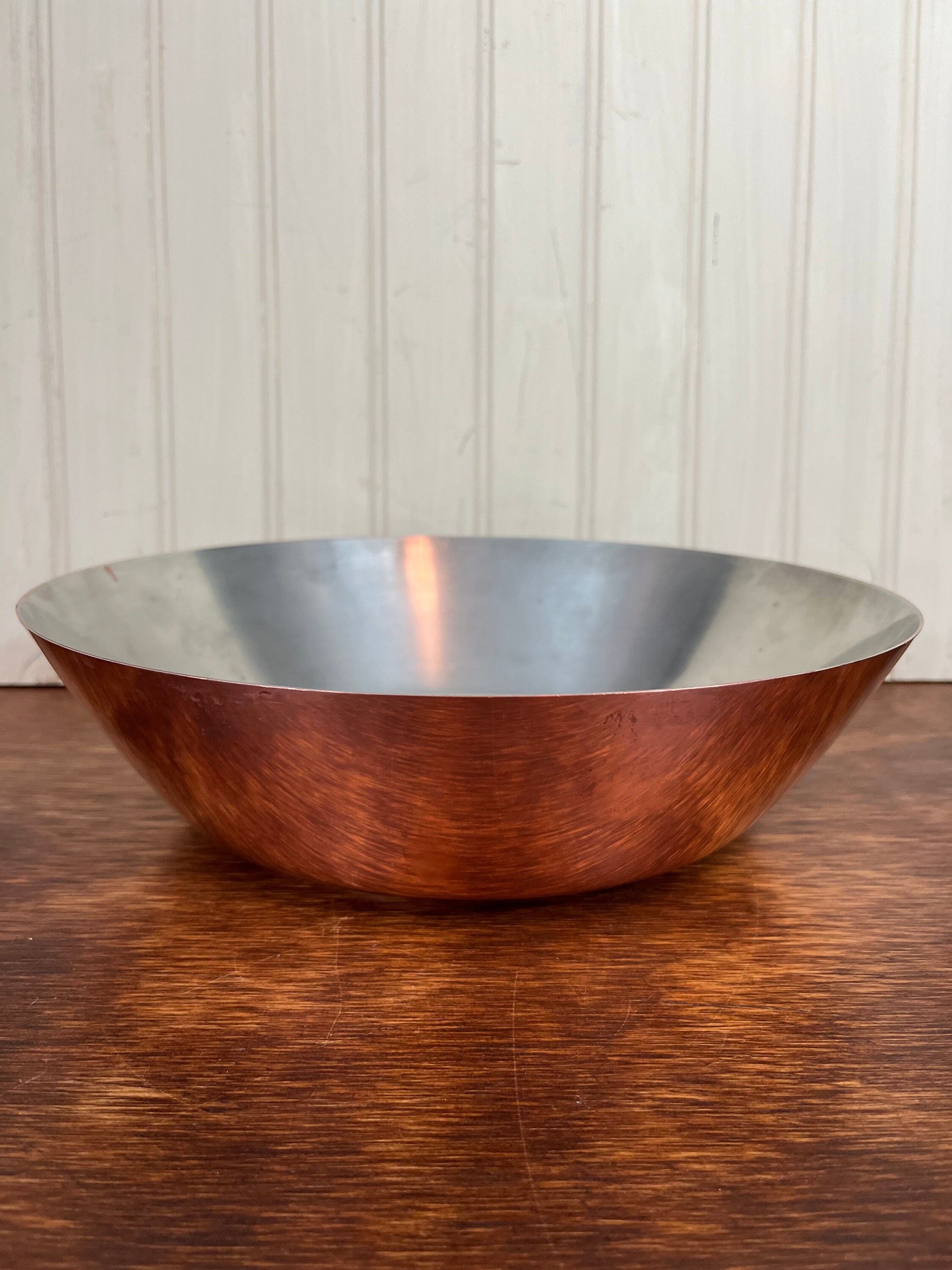Vintage Large Stegor Tin Lined Copper Bowl - Copper Center Piece - 11 ...