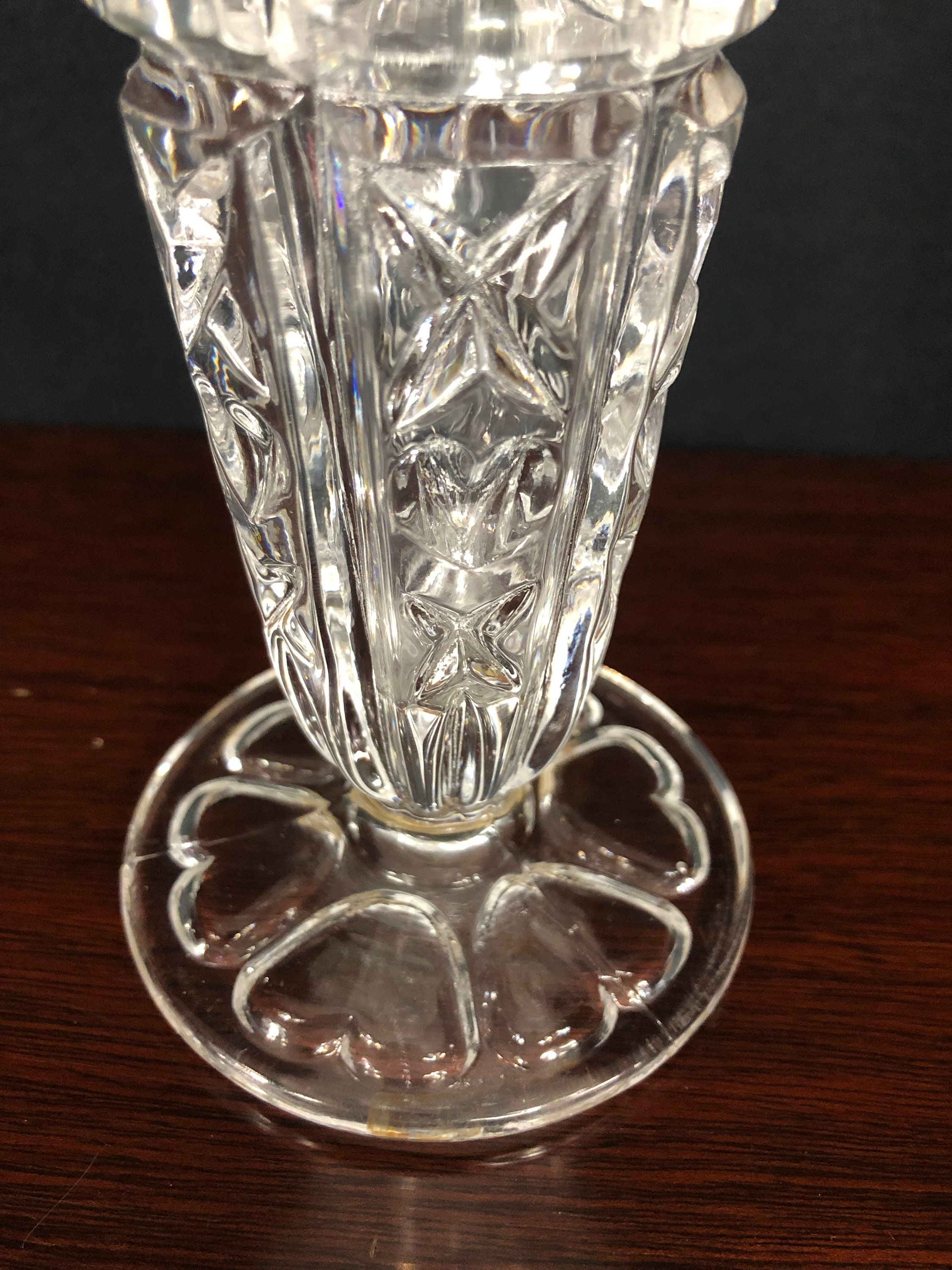 Bleikristall Lead Crystal Vase Artmark Clear Glass Heart Infused Floral ...