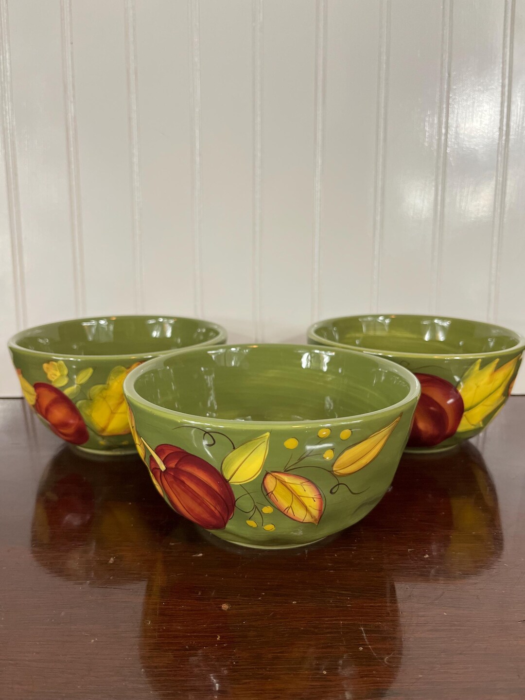 Set of 3 Gates Ware Autumnal Themed Soup / Cereal Bowls by Laurie Gates ...