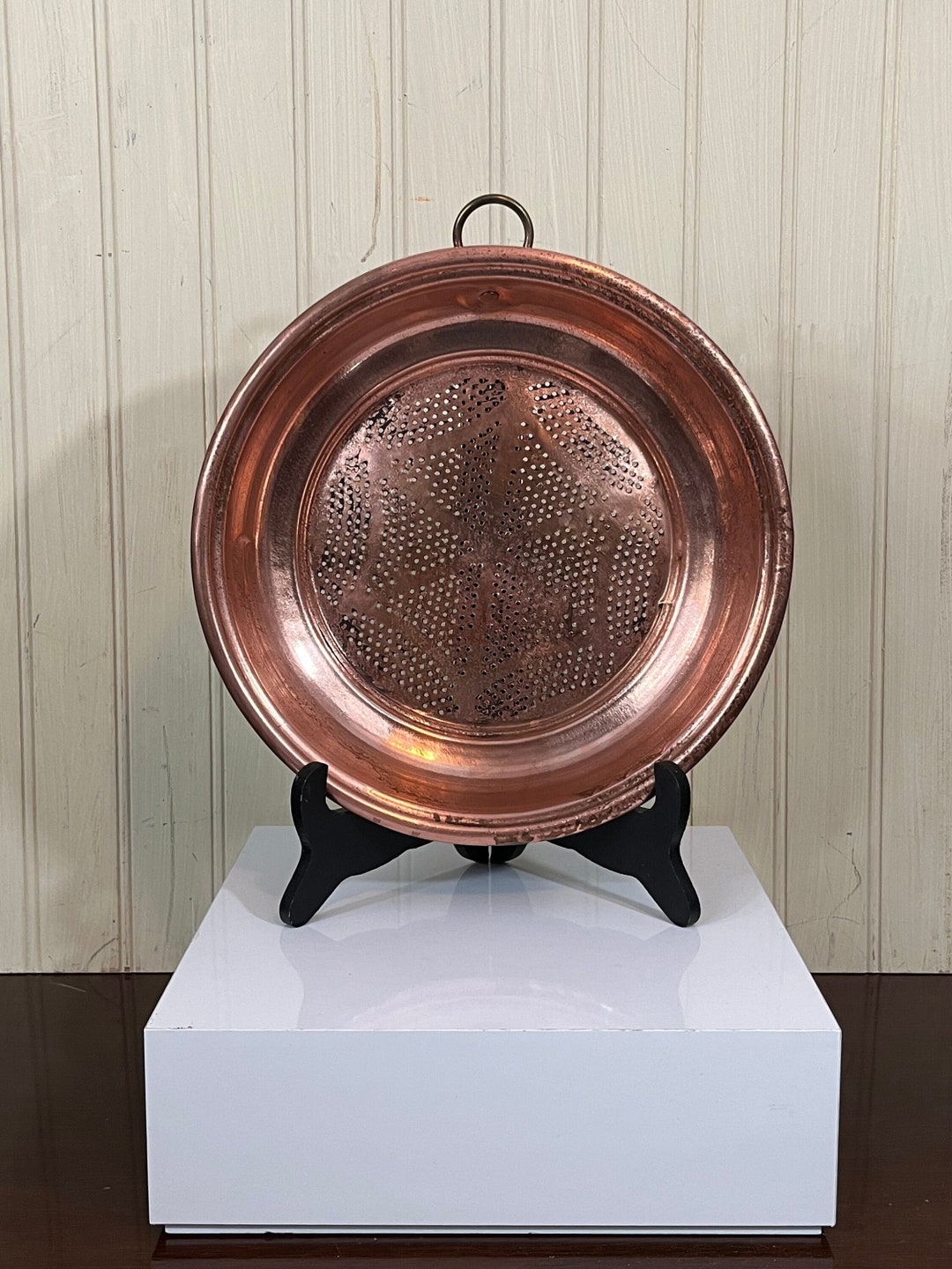 Vintage Solid Copper Strainer With Brass Hanging Loop 10 Vintage ...