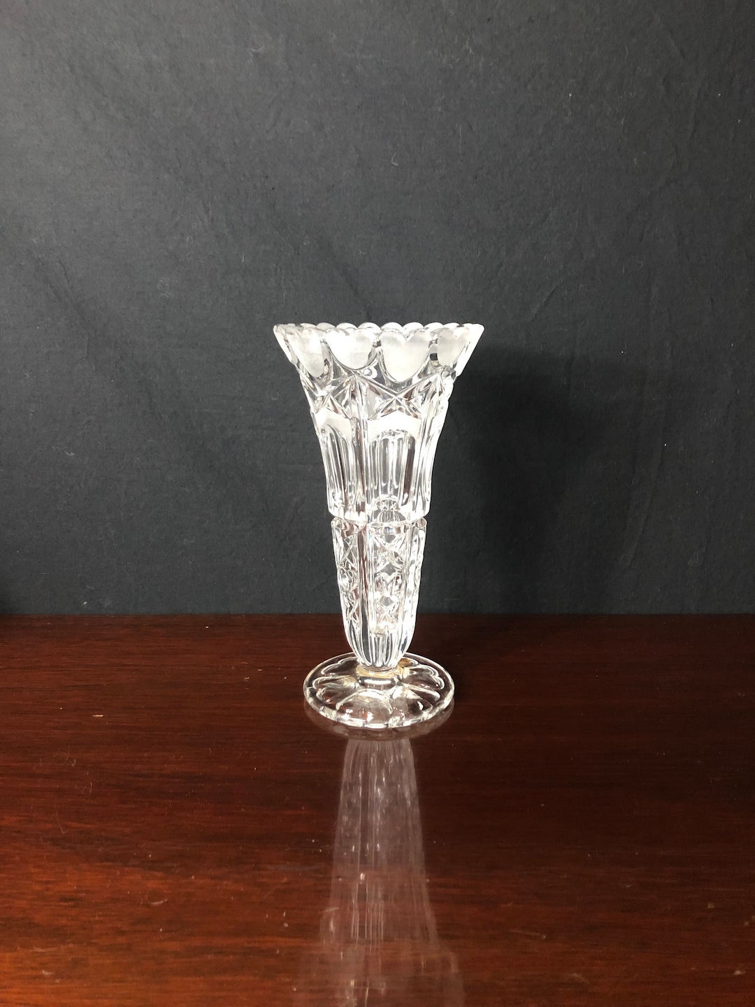 Bleikristall Lead Crystal Vase Artmark Clear Glass Heart Infused Floral ...