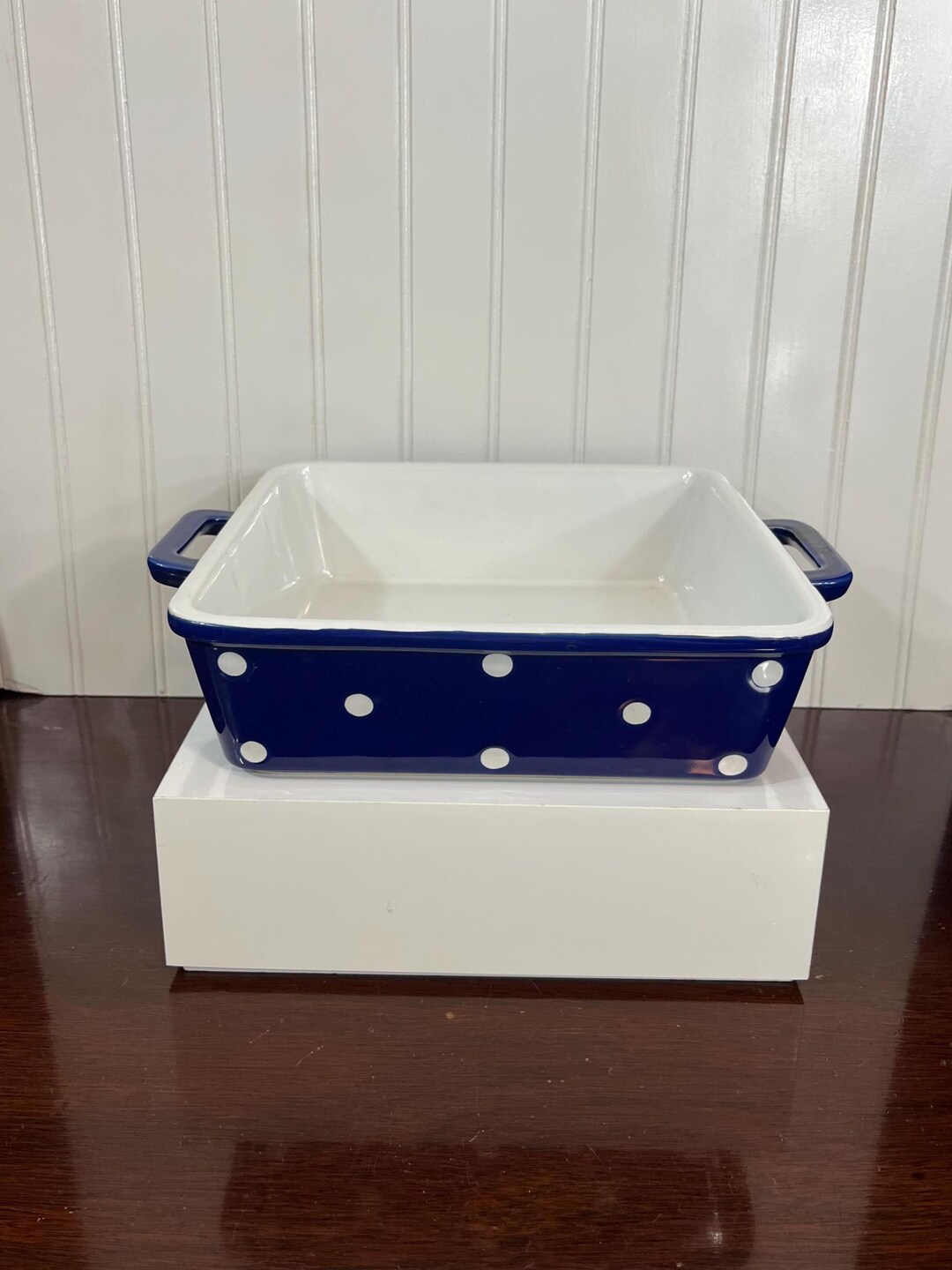 BIA Cordon Bleu Navy Blue & White Polka Dot Square Casserole Dish - 9 1 ...