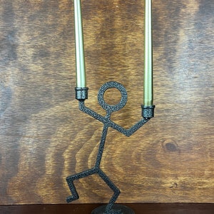 Heavy Wrought Iron "stickman" Dual Candleholder - Post Modern Dancing ...