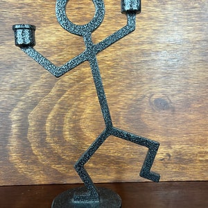 Heavy Wrought Iron "stickman" Dual Candleholder - Post Modern Dancing ...
