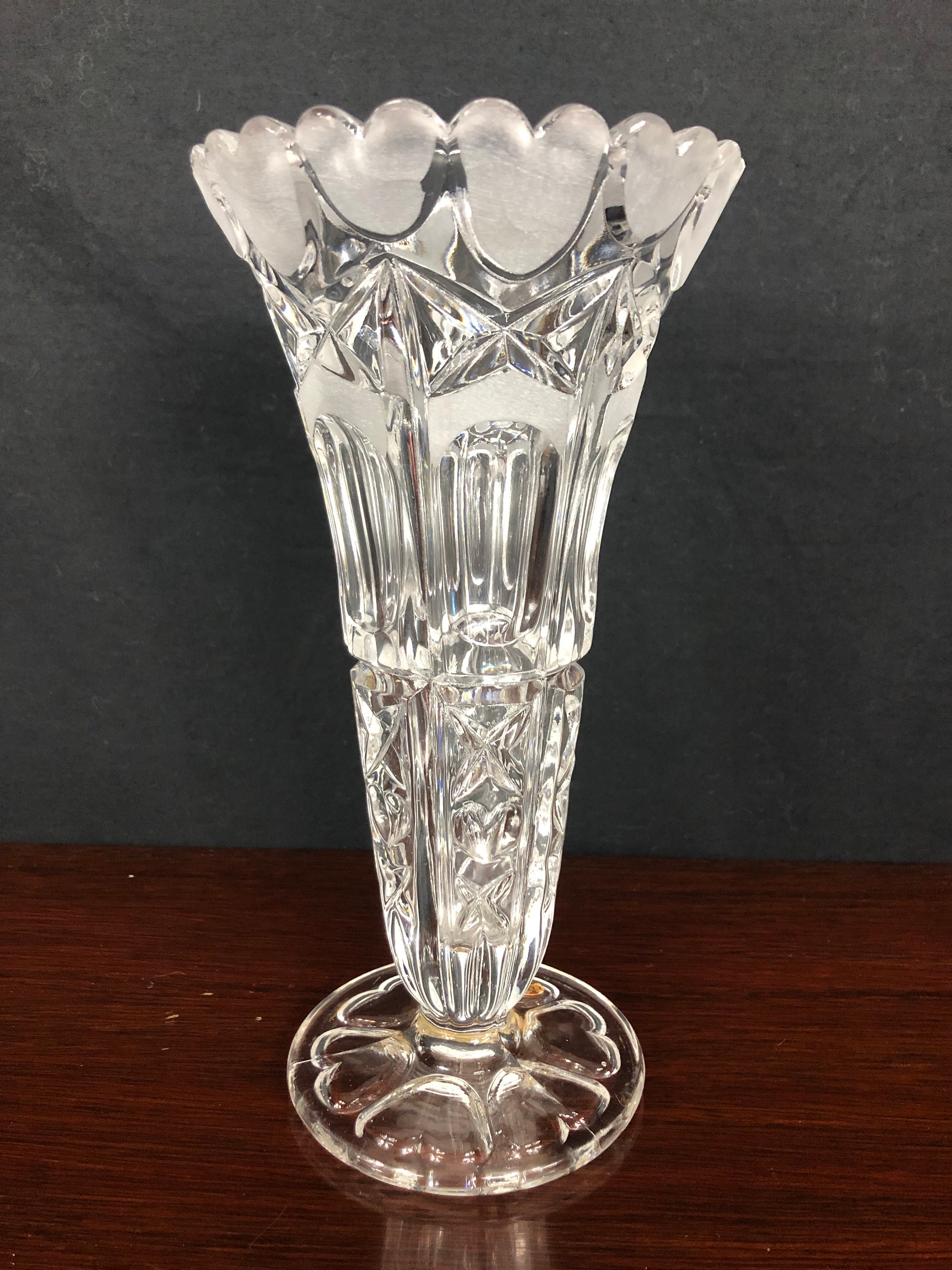 Bleikristall Lead Crystal Vase Artmark Clear Glass Heart Infused Floral ...