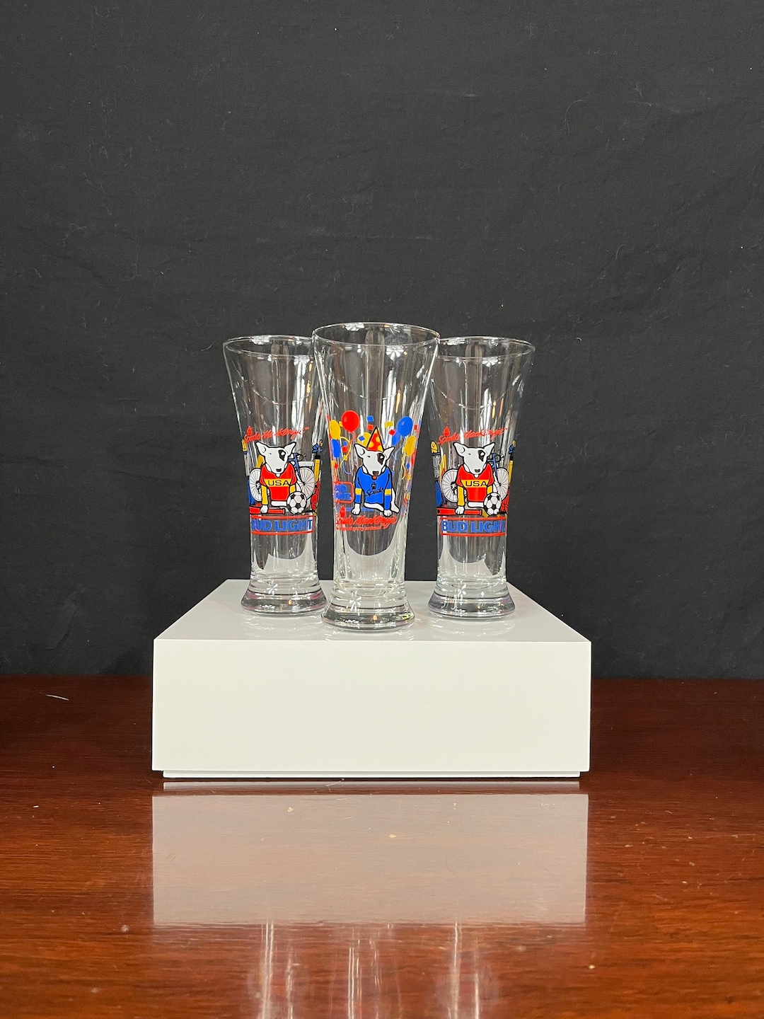 Set of 3 "spuds Mackenzie" Bud Light Pilsner Glasses - One "party ...