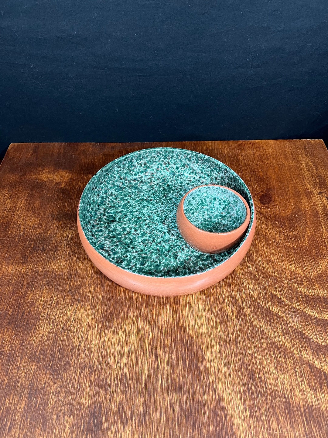 Indoor Outfitters Over and Back Italian Terra Cotta Chip Dip Bowl ...