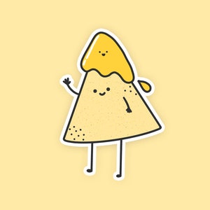 Nacho Cheese - Cute Kawaii Vinyl Die Cut Food Snack Sticker - Etsy