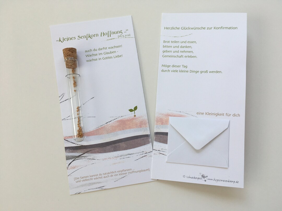 Konfirmation kleines Senfkorn Hoffnung - Etsy België