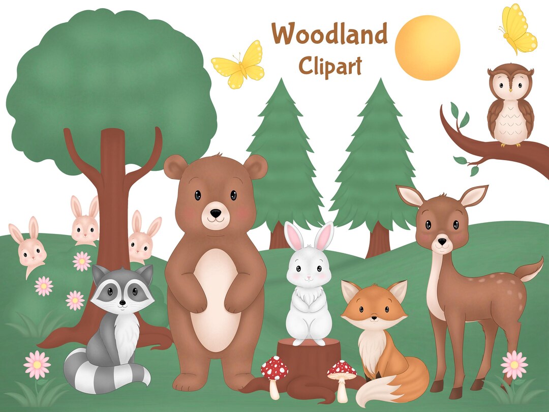 Woodland Clipart, Woodland Animals, Commercial License Included ...
